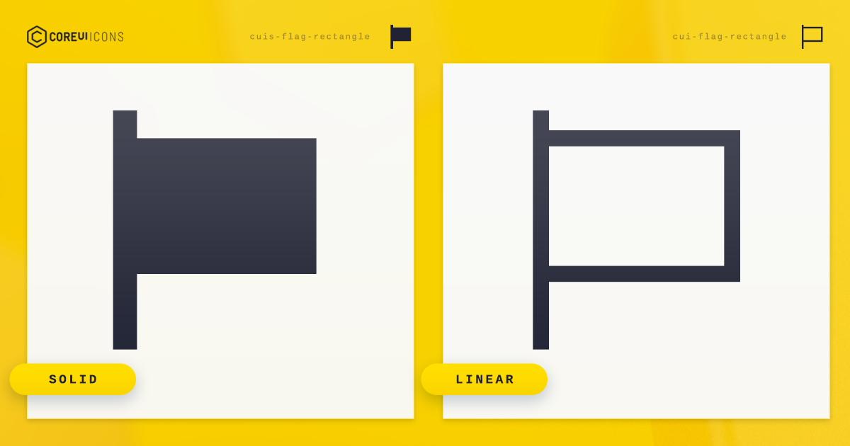 Flag Rectangle Icon · Linear · Coreui Icons · Svg Javascript Typescript And Webfont