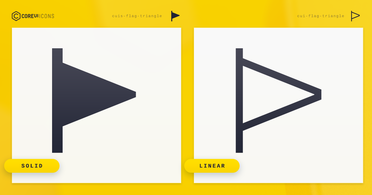 Flag Triangle Icon · Linear · Coreui Icons · Svg Javascript Typescript And Webfont