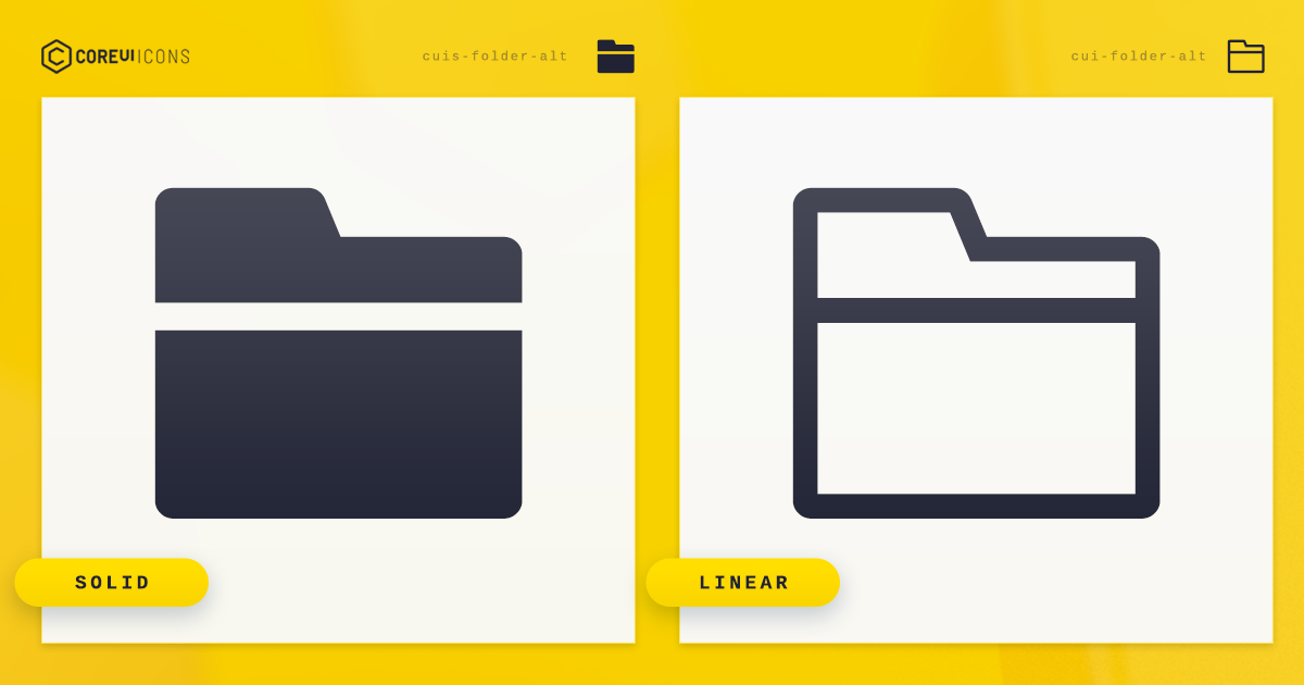 Folder Alt Icon · Linear · Coreui Icons · Svg Javascript Typescript And Webfont