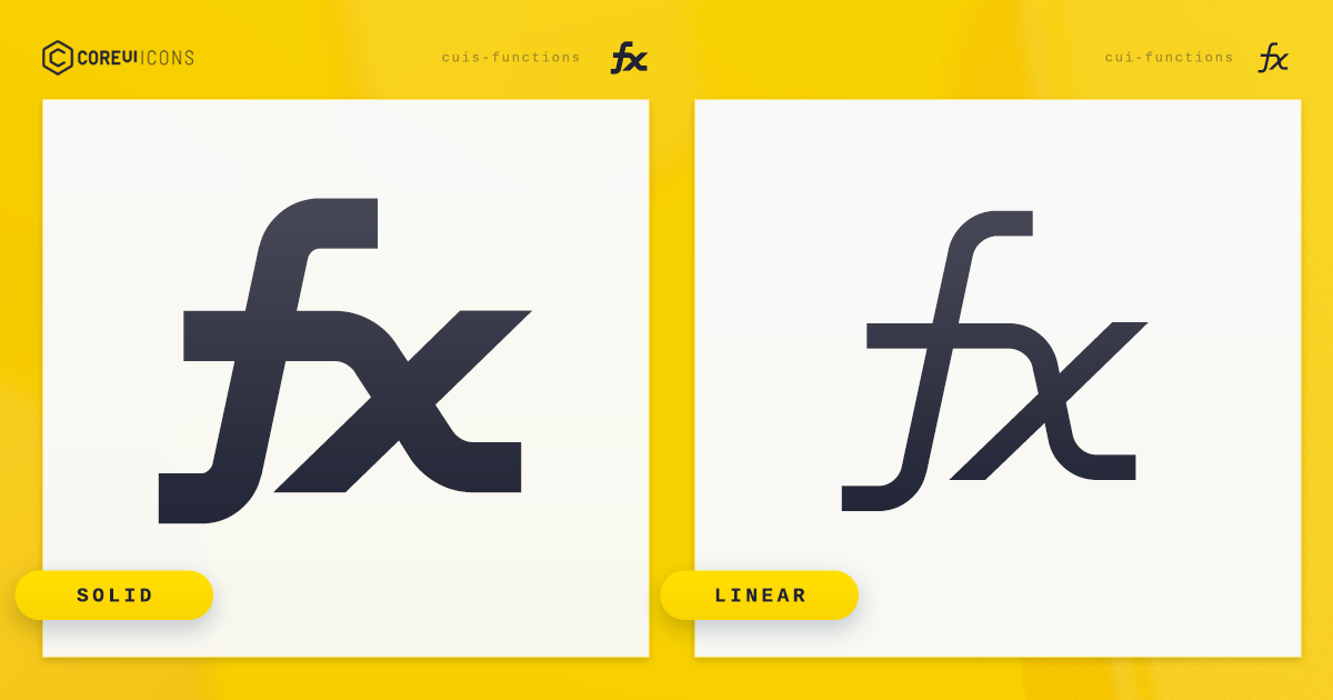 Functions Icon · Linear · Coreui Icons · Svg Javascript Typescript And Webfont