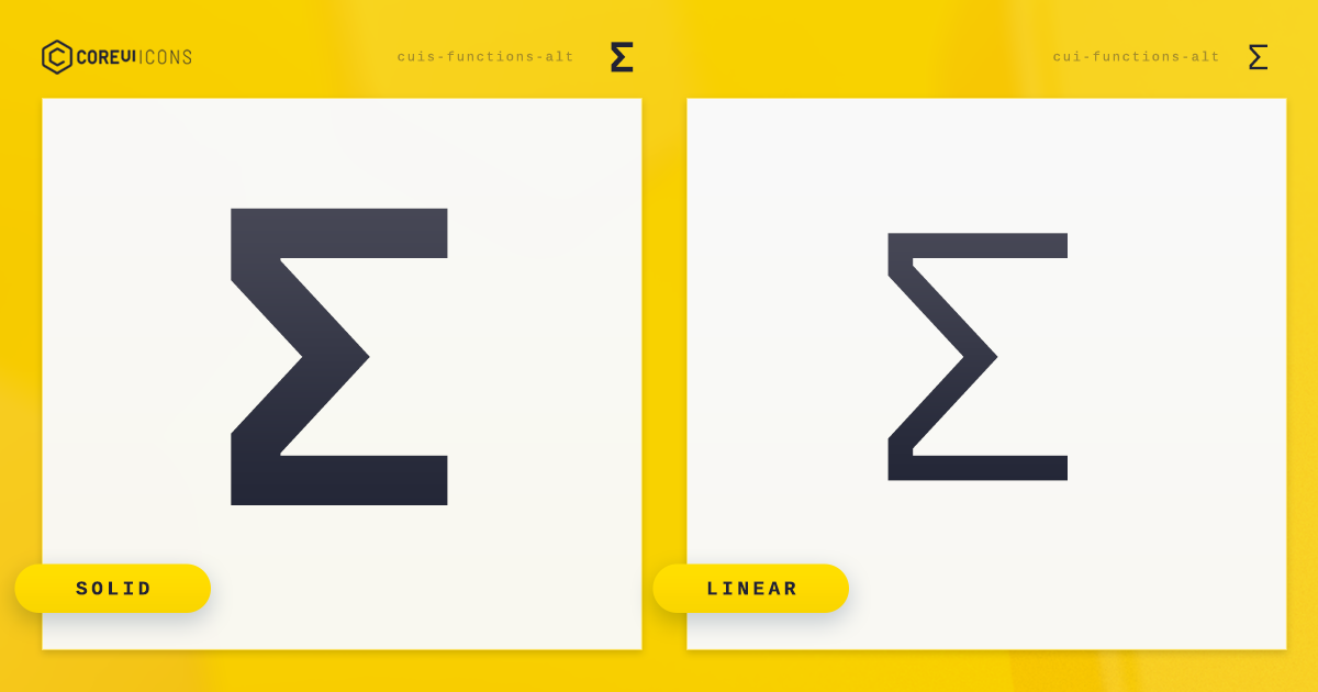 Functions Alt Icon · Linear · Coreui Icons · Svg Javascript Typescript And Webfont