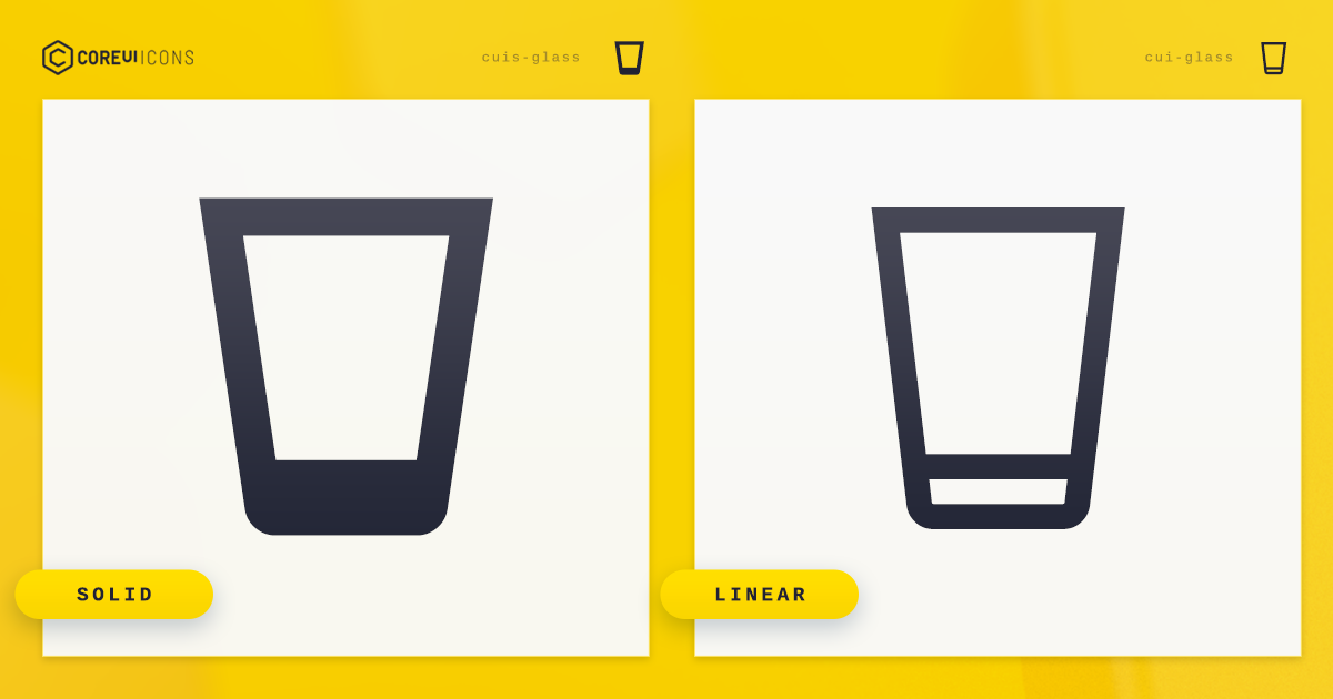 Glass Icon · Linear · Coreui Icons · Svg Javascript Typescript And Webfont