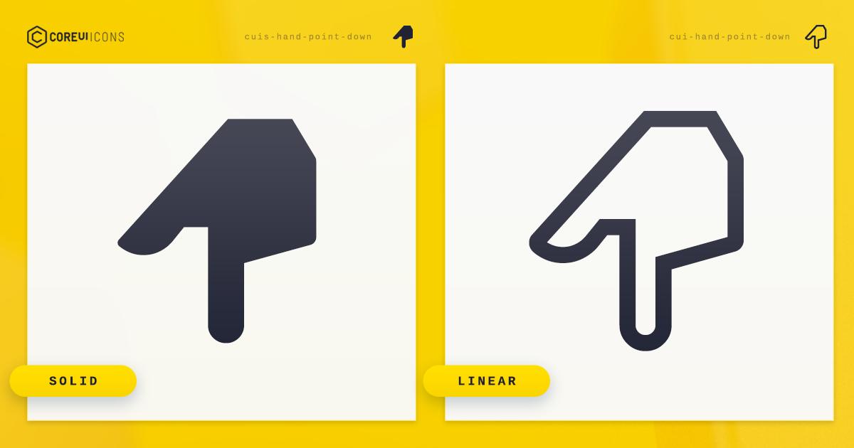 Hand Point Down Icon · Linear · Coreui Icons · Svg Javascript