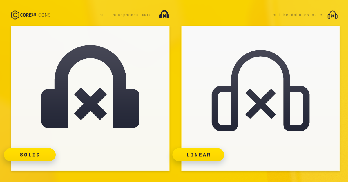 Headphones Mute Icon · Linear · Coreui Icons · Svg Javascript Typescript And Webfont