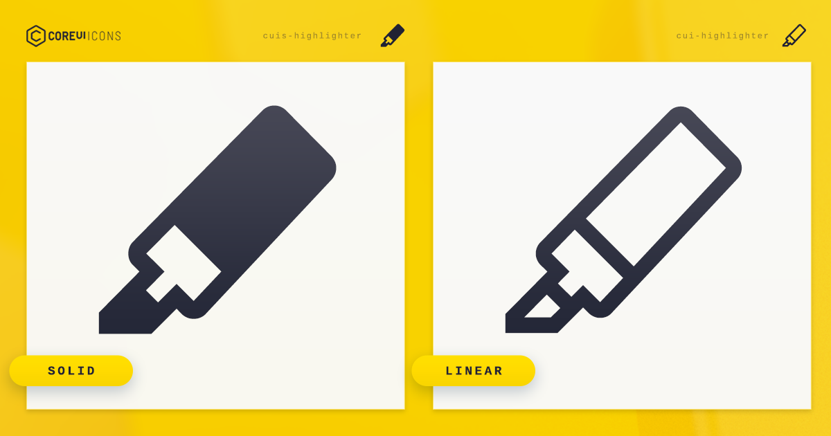 Highlighter Icon · Linear · Coreui Icons · Svg Javascript Typescript And Webfont
