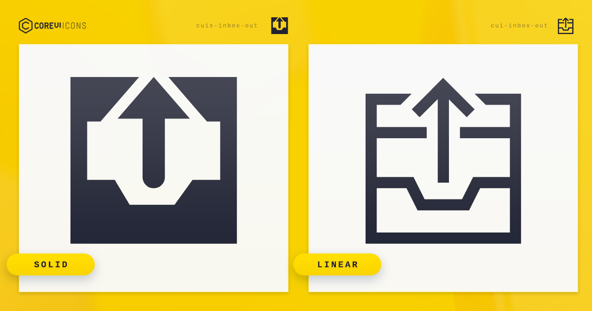 Inbox Out Icon · Solid · Coreui Icons · Svg Javascript Typescript