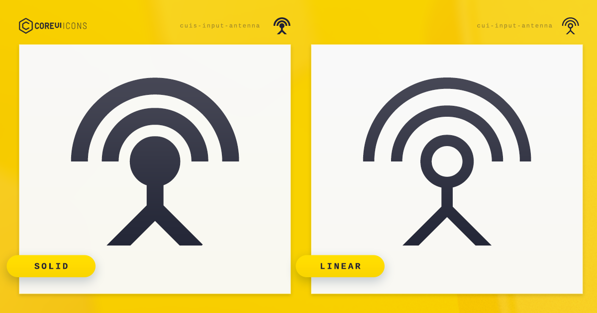 Input Antenna Icon · Linear · Coreui Icons · Svg Javascript Typescript And Webfont