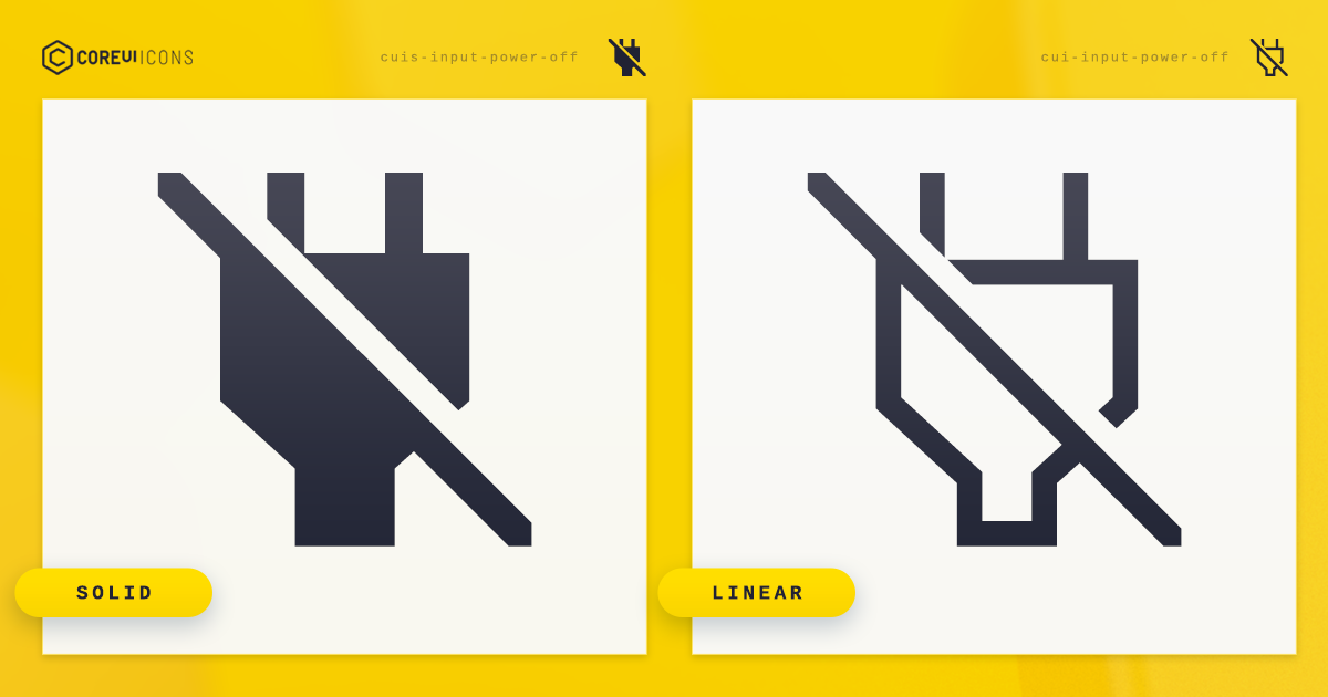 Input Power Off Icon · Linear · Coreui Icons · Svg Javascript Typescript And Webfont