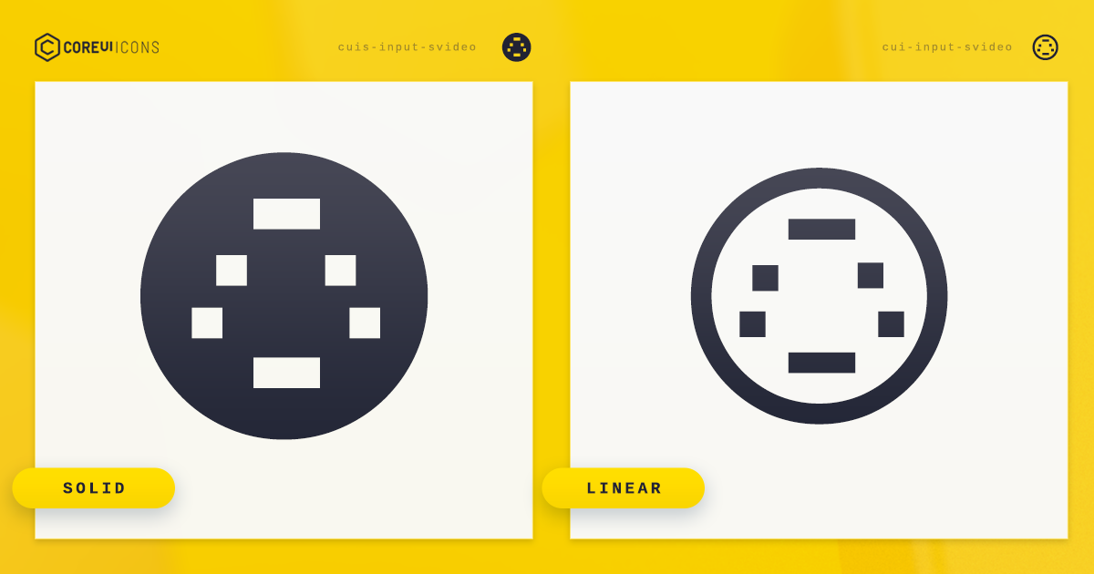 Input Svideo Icon · Linear · Coreui Icons · Svg Javascript Typescript
