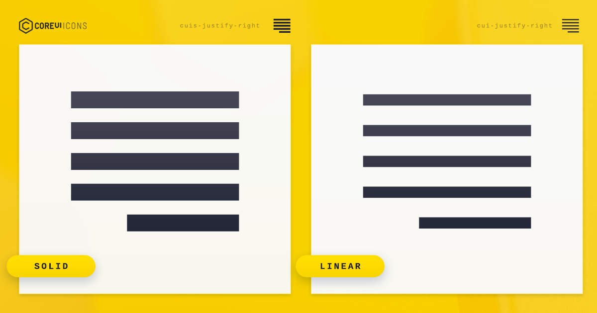 Justify Right Icon · Solid · Coreui Icons · Svg Javascript Typescript And Webfont