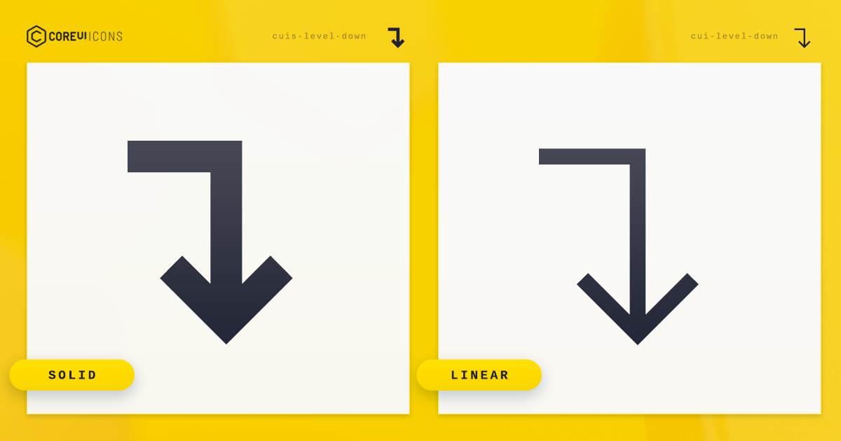 Level Down Icon · Linear · Coreui Icons · Svg Javascript Typescript And Webfont