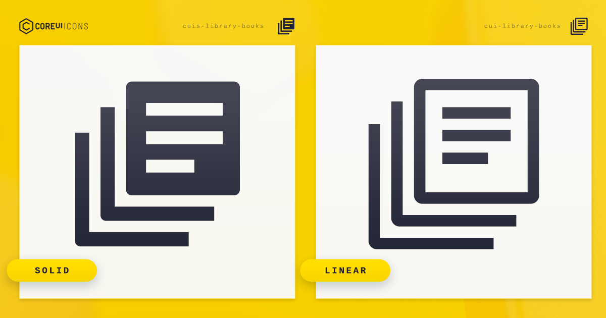 Library Books Icon · Linear · Coreui Icons · Svg Javascript Typescript And Webfont