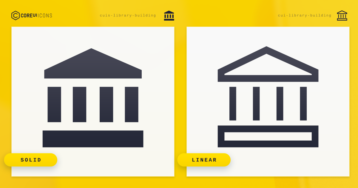 Library Building Icon · Linear · Coreui Icons · Svg Javascript Typescript And Webfont