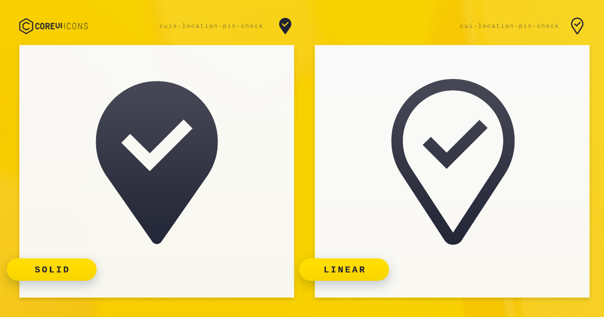 Location Pin Check Icon · Solid · Coreui Icons · Svg Javascript