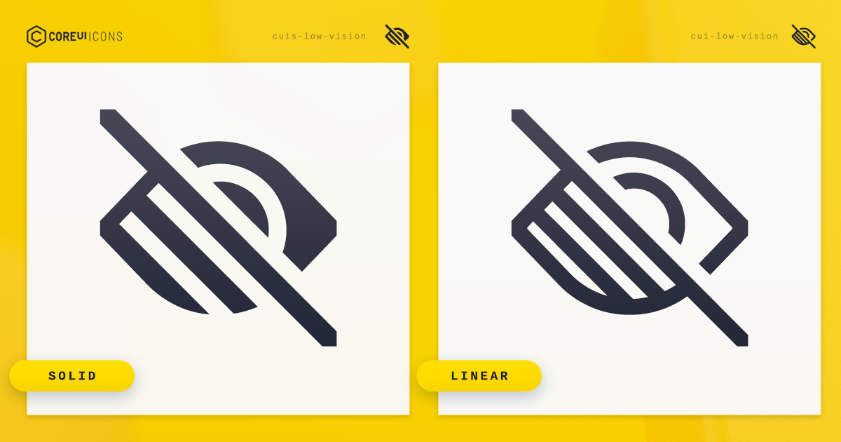 Low Vision Icon · Linear · Coreui Icons · Svg Javascript Typescript And Webfont