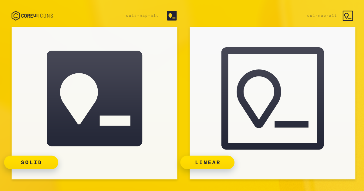 Map Alt Icon · Linear · Coreui Icons · Svg Javascript Typescript And Webfont