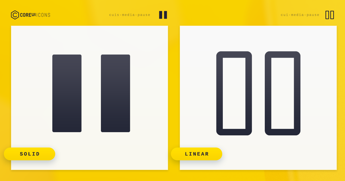 Media Pause Icon · Linear · Coreui Icons · Svg Javascript Typescript 