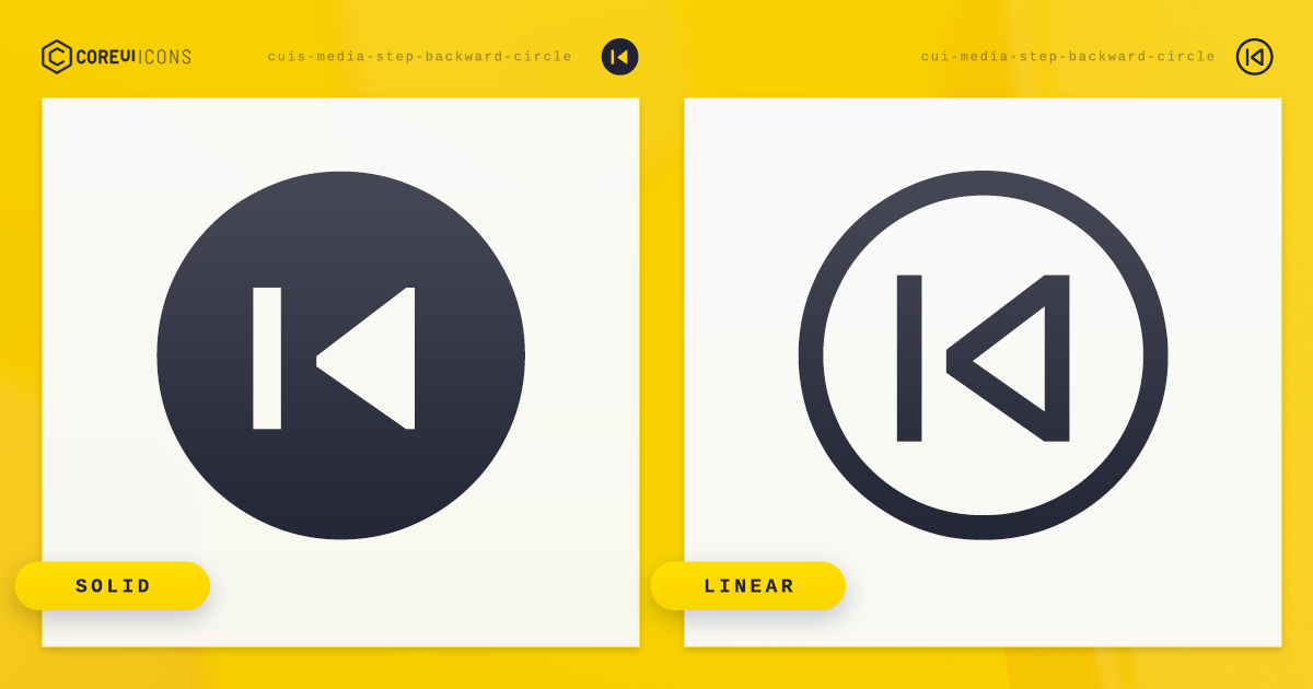 Media Step Backward Circle Icon · Solid · CoreUI Icons · SVG ...