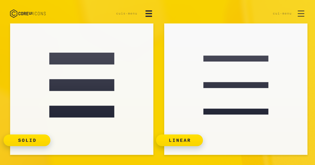 Menu Icon · Linear · Coreui Icons · Svg Javascript Typescript And Webfont