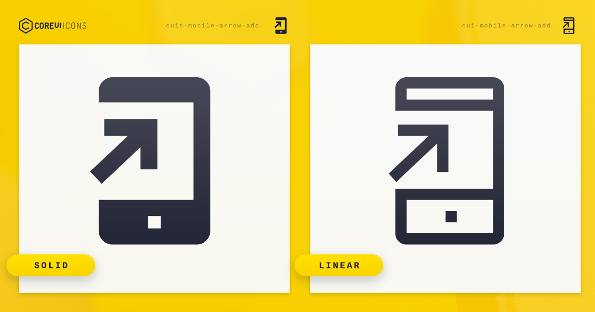 Mobile Arrow Add Icon · Linear · Coreui Icons · Svg Javascript Typescript And Webfont