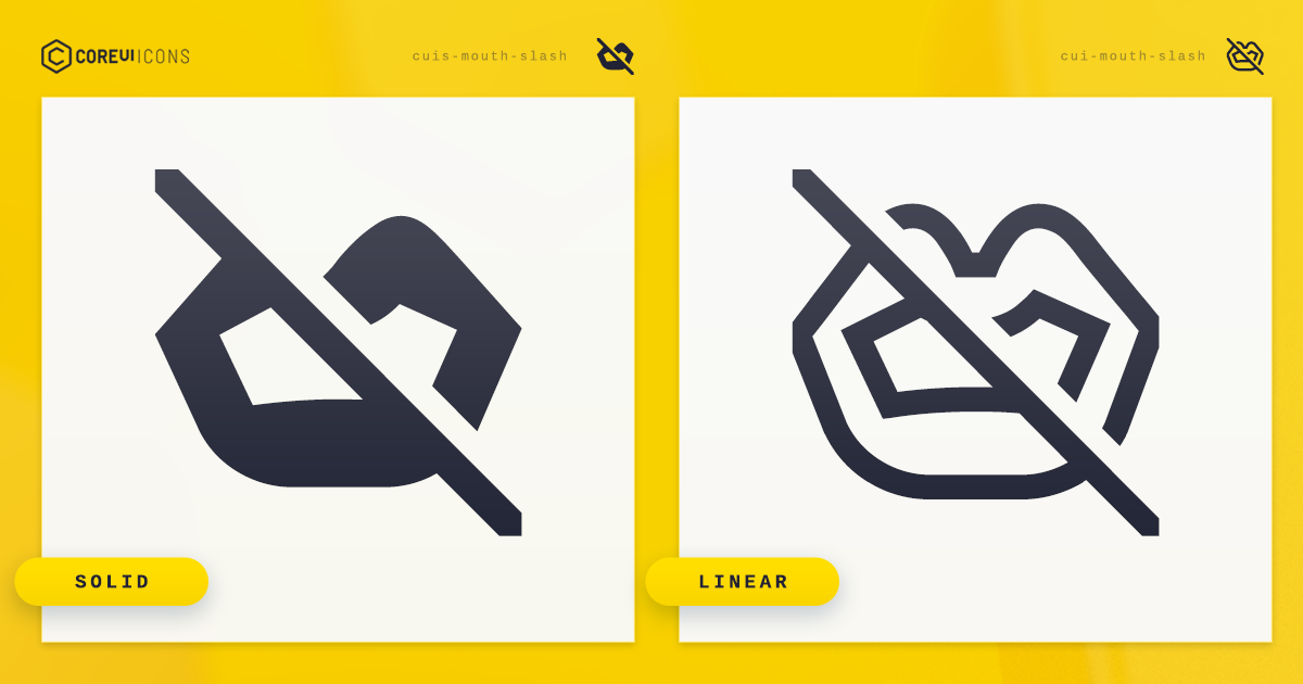 Mouth Slash Icon · Linear · CoreUI Icons · SVG, JavaScript, TypeScript ... Mouth Slash Icon · Linear · CoreUI Icons · SVG, JavaScript, TypeScript ...