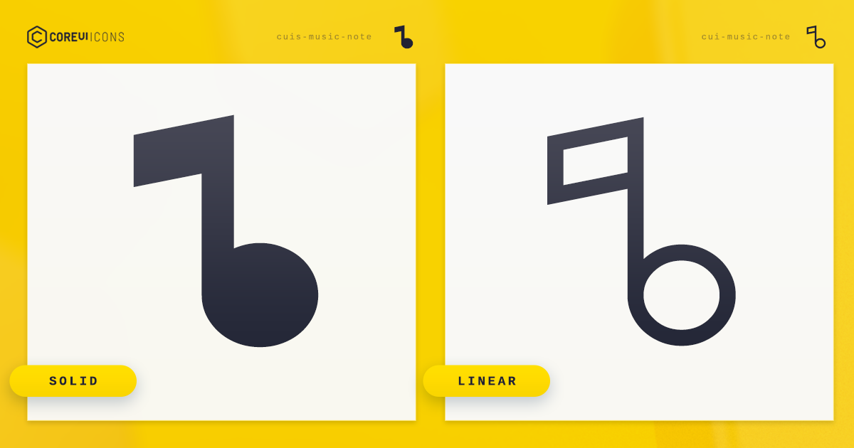 Music Note Icon · Linear · Coreui Icons · Svg Javascript Typescript 