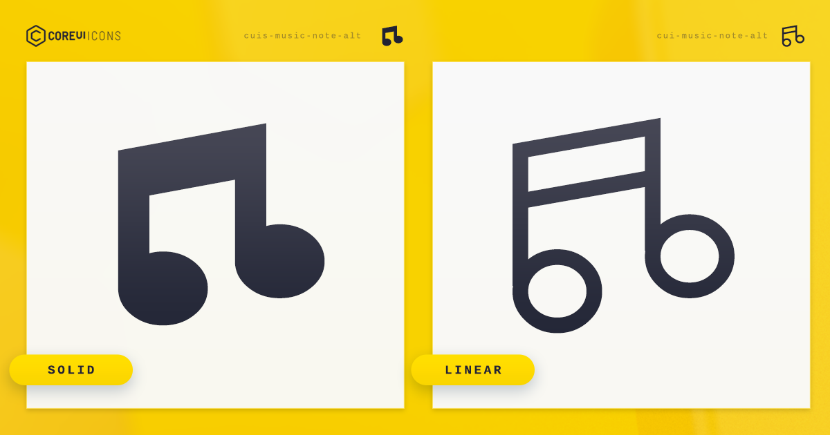 Music Note Alt Icon · Linear · Coreui Icons · Svg Javascript Typescript And Webfont 