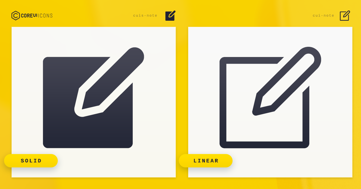 Note Icon · Linear · Coreui Icons · Svg Javascript Typescript And Webfont