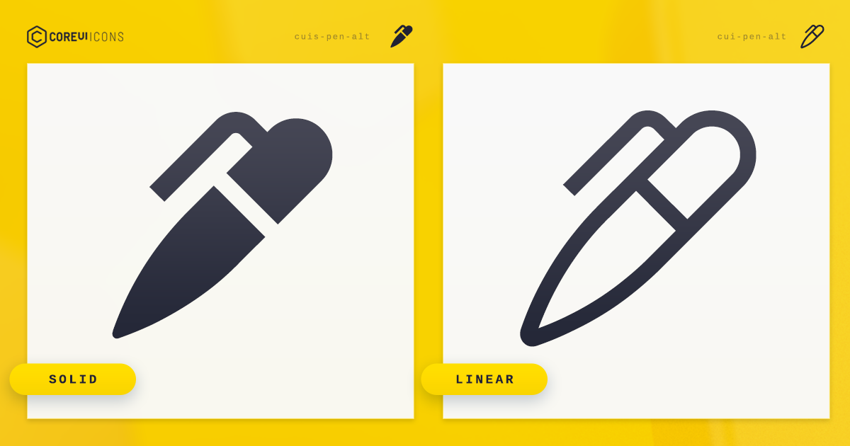 Pen Alt Icon · Linear · Coreui Icons · Svg Javascript Typescript And Webfont