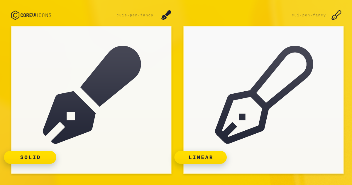 Pen Fancy Icon · Solid · Coreui Icons · Svg Javascript Typescript And Webfont