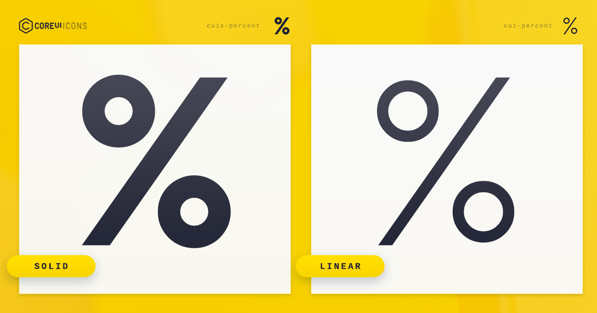 Percent Icon · Solid · Coreui Icons · Svg Javascript Typescript And Webfont