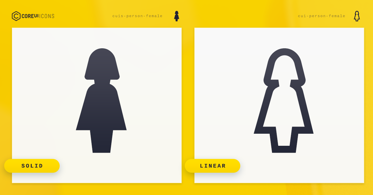 Person Female Icon · Solid · Coreui Icons · Svg Javascript Typescript
