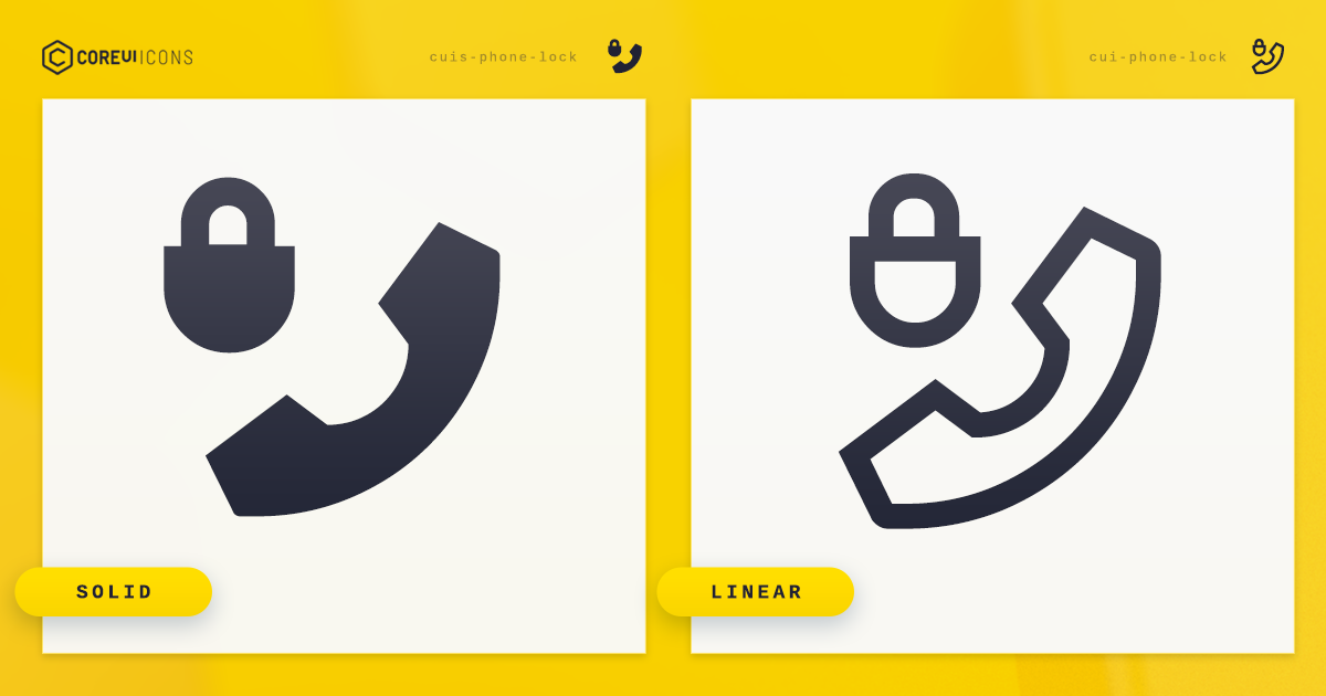Phone Lock Icon · Linear · Coreui Icons · Svg Javascript Typescript And Webfont