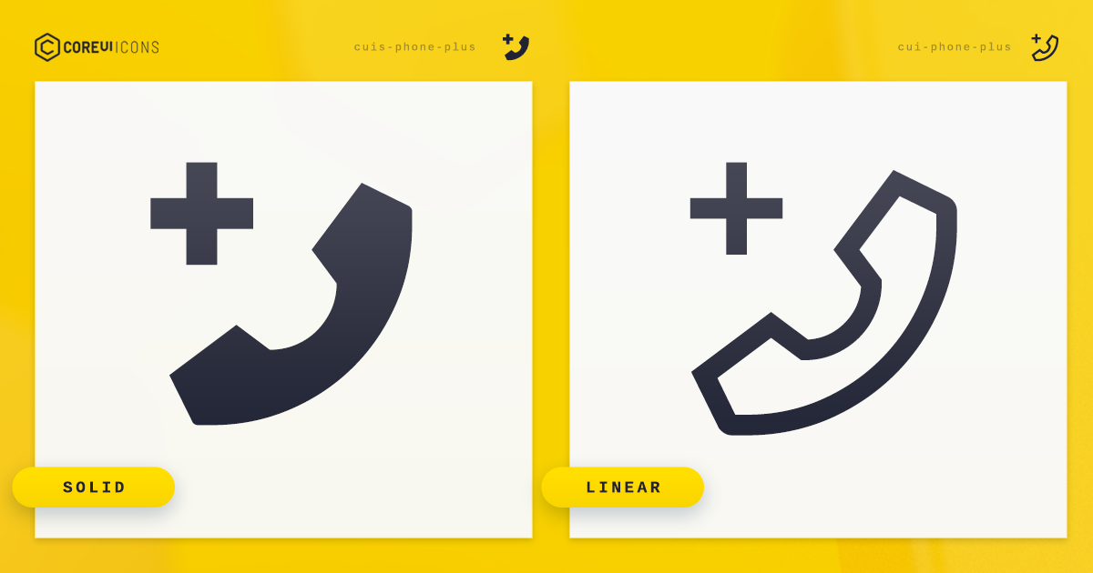Phone Plus Icon · Linear · Coreui Icons · Svg Javascript Typescript And Webfont