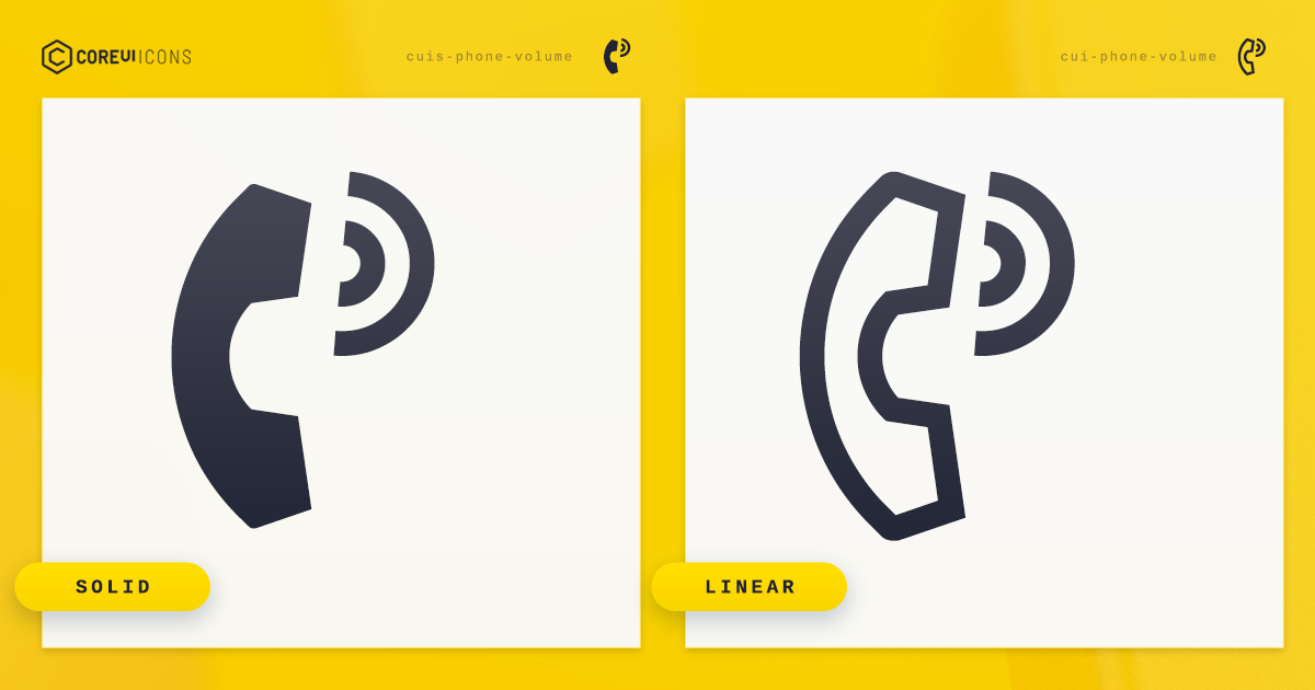 Phone Volume Icon · Linear · Coreui Icons · Svg Javascript Typescript