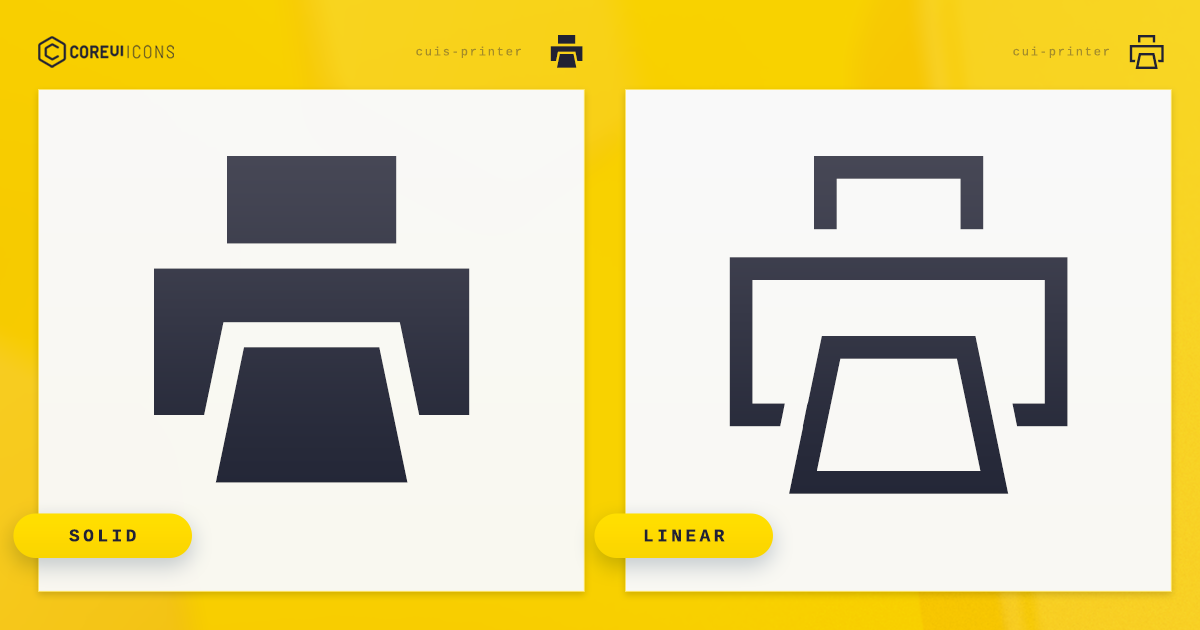 Printer Icon · Solid · Coreui Icons · Svg Javascript Typescript And Webfont