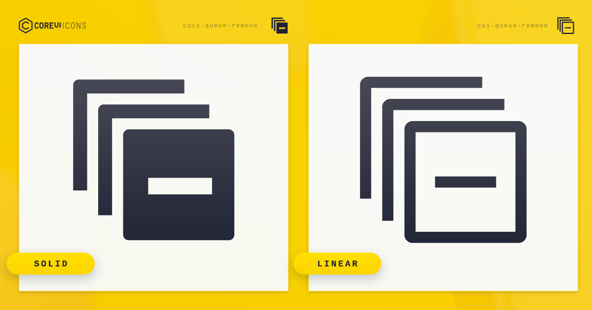Queue Remove Icon · Solid · Coreui Icons · Svg Javascript Typescript And Webfont