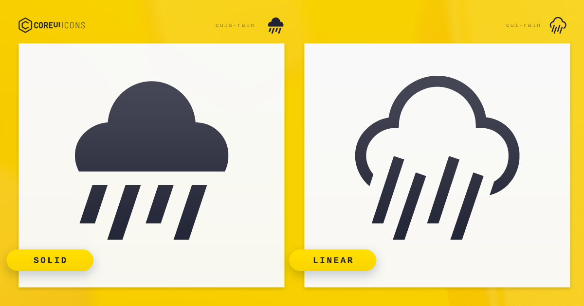 Rain Icon · Linear · CoreUI Icons · SVG, JavaScript, TypeScript & Webfont Rain Icon · Linear · CoreUI Icons · SVG, JavaScript, TypeScript & Webfont
