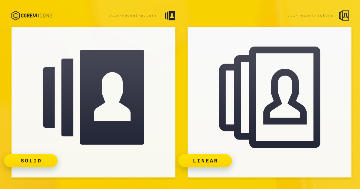 Recent Actors Icon · Linear · Coreui Icons · Svg Javascript Typescript And Webfont