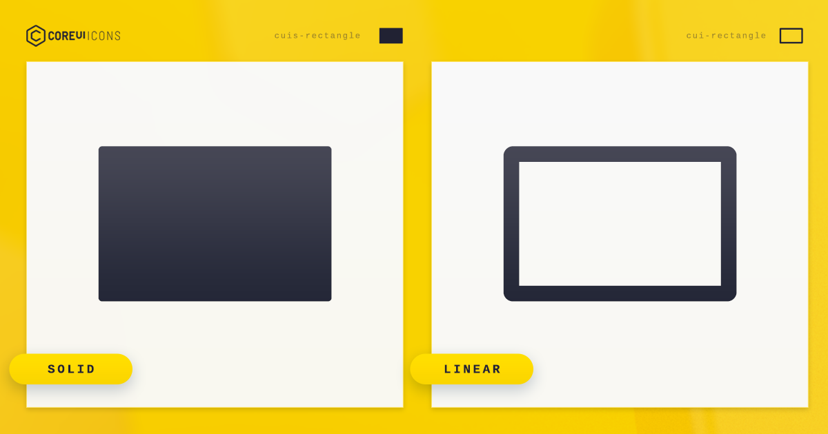 Rectangle Icon · Linear · CoreUI Icons · SVG, JavaScript, TypeScript ... Rectangle Icon · Linear · CoreUI Icons · SVG, JavaScript, TypeScript ...