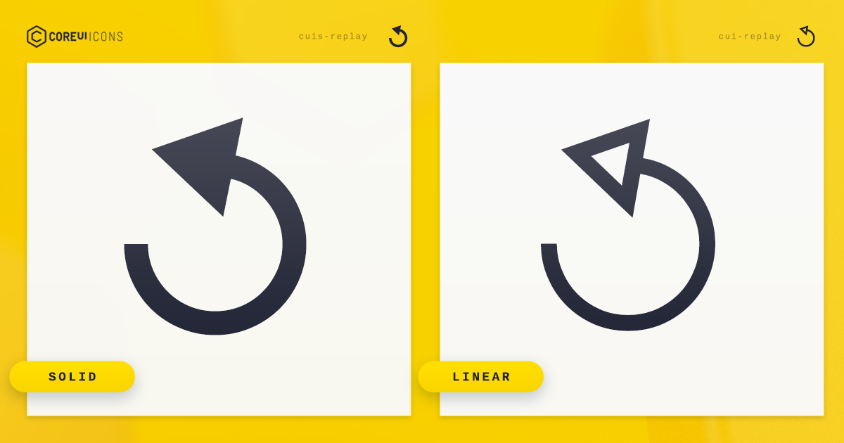 Replay Icon · Linear · Coreui Icons · Svg Javascript Typescript And Webfont