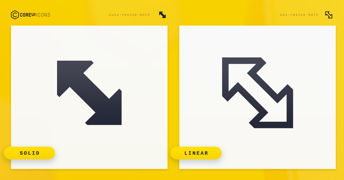 Resize Both Icon · Linear · Coreui Icons · Svg Javascript Typescript And Webfont 1087