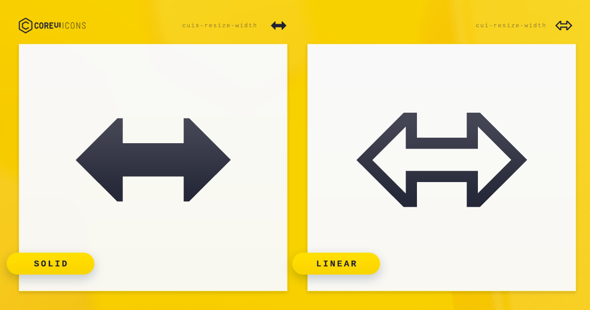 Resize Width Icon · Linear · Coreui Icons · Svg Javascript Typescript