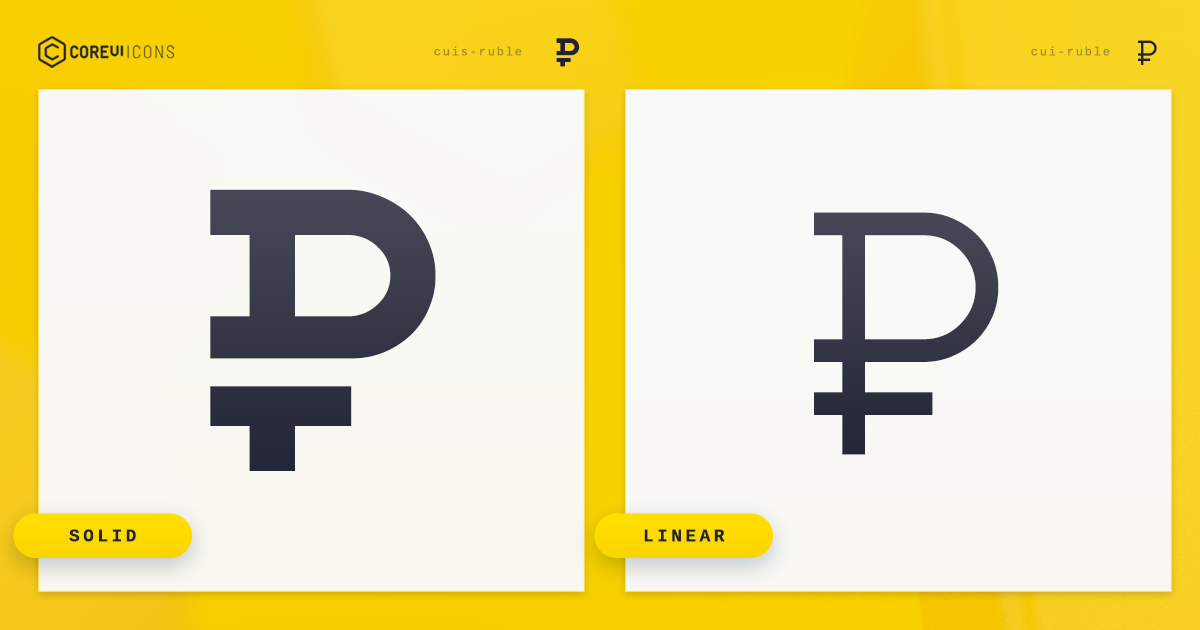 Ruble Icon · Linear · Coreui Icons · Svg Javascript Typescript And Webfont