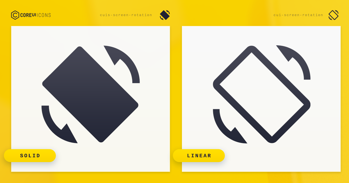 Screen Rotation Icon · Linear · Coreui Icons · Svg Javascript 