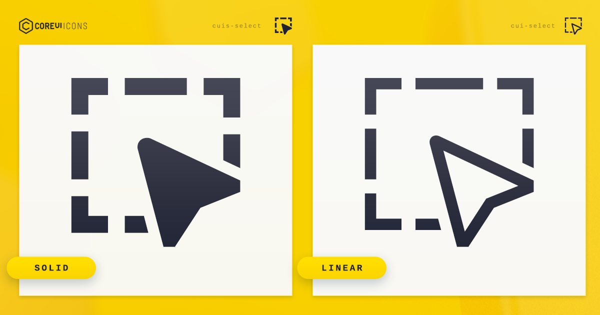 Select Icon · Linear · Coreui Icons · Svg Javascript Typescript And Webfont