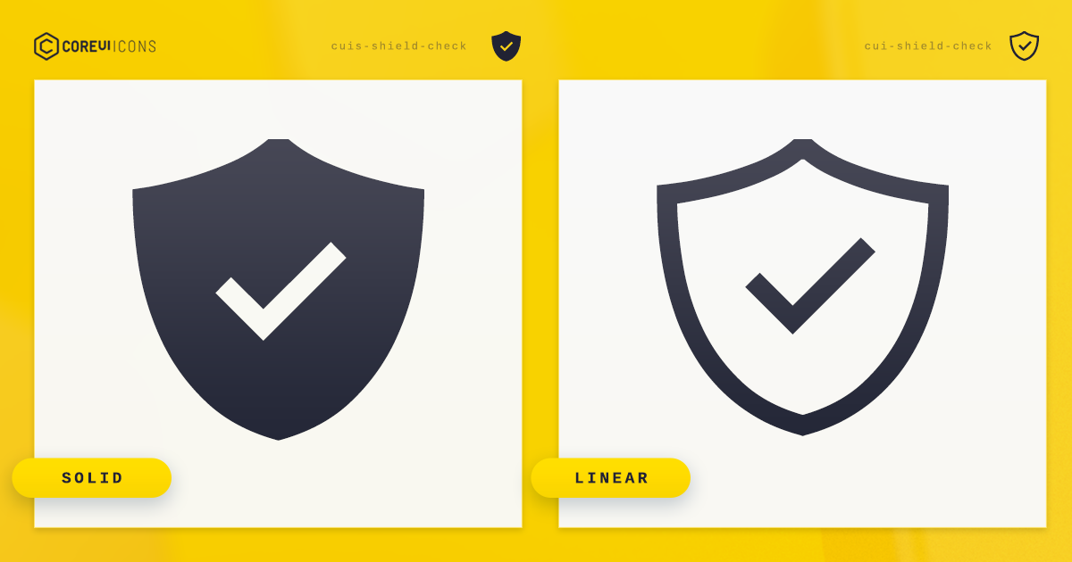 Shield Check Icon · Linear · Coreui Icons · Svg Javascript Typescript And Webfont