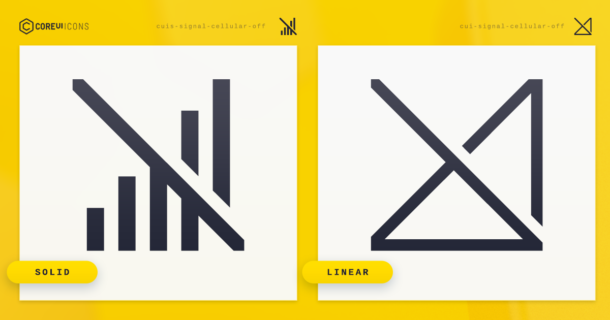 Signal Cellular Off Icon · Linear · Coreui Icons · Svg Javascript Typescript And Webfont
