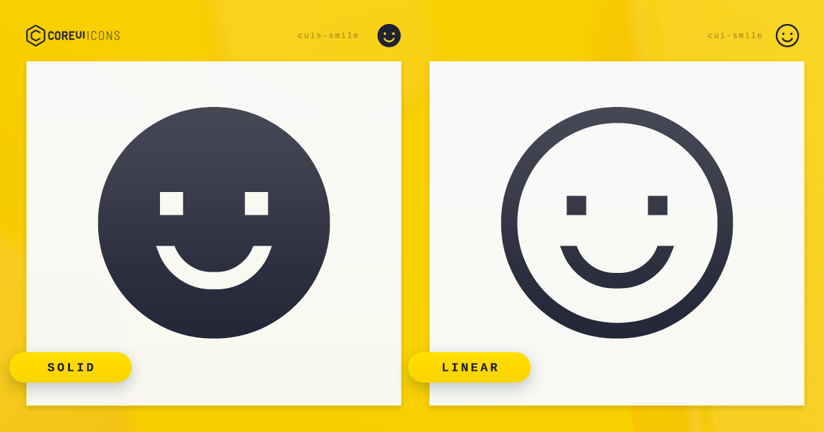 Smile Icon · Linear · Coreui Icons · Svg Javascript Typescript And Webfont