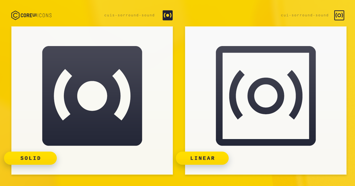 Sorround Sound Icon · Linear · Coreui Icons · Svg Javascript Typescript And Webfont
